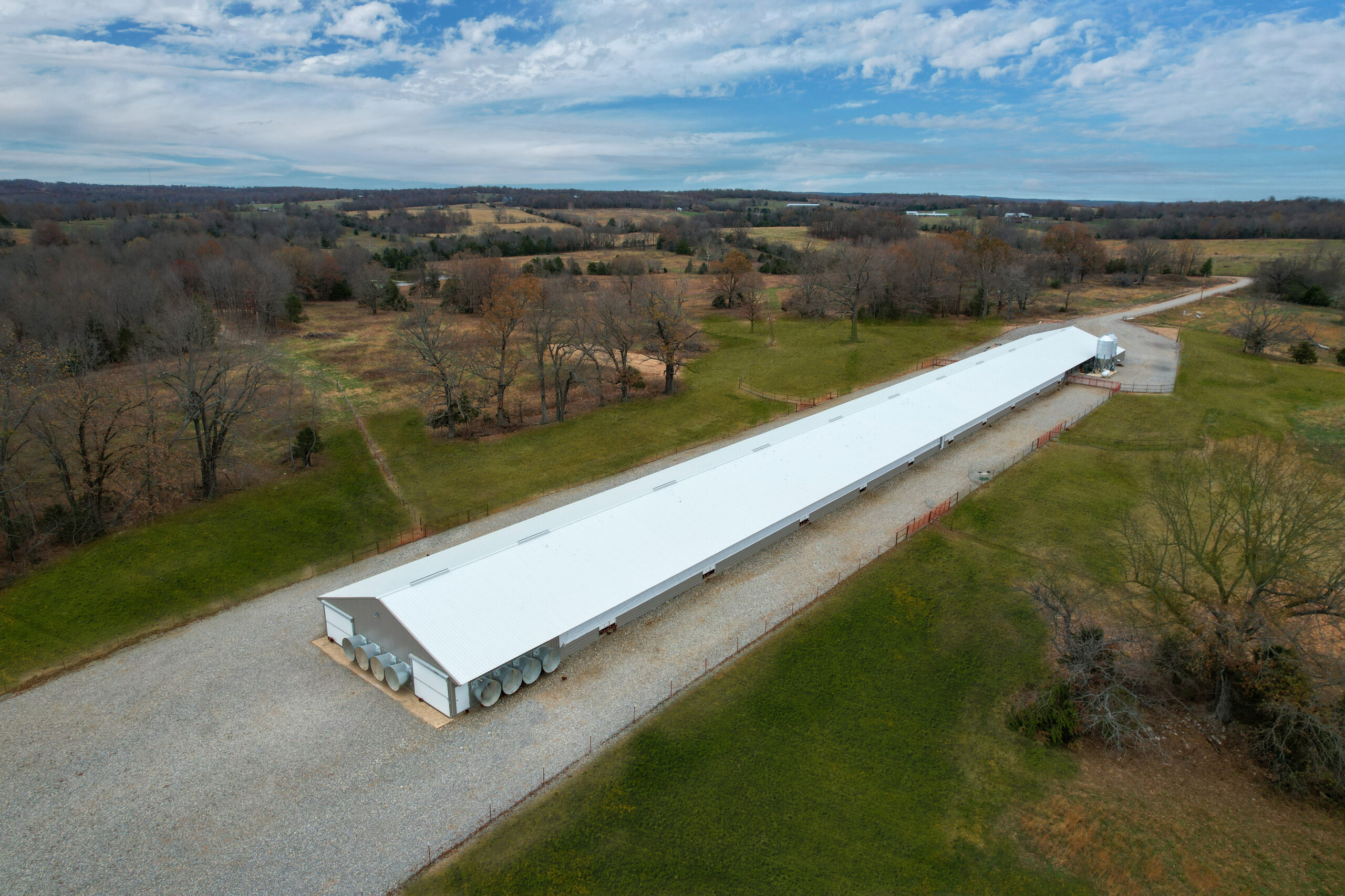 Pastured Commercial Chicken House In Alton Missouri